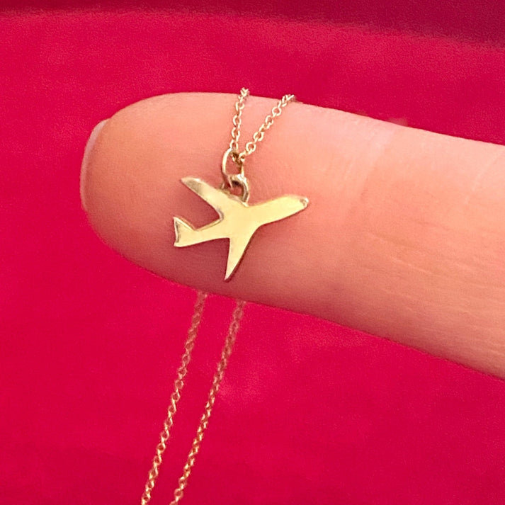 14k Gold Airplane Necklace | Mazi New York Jewelry